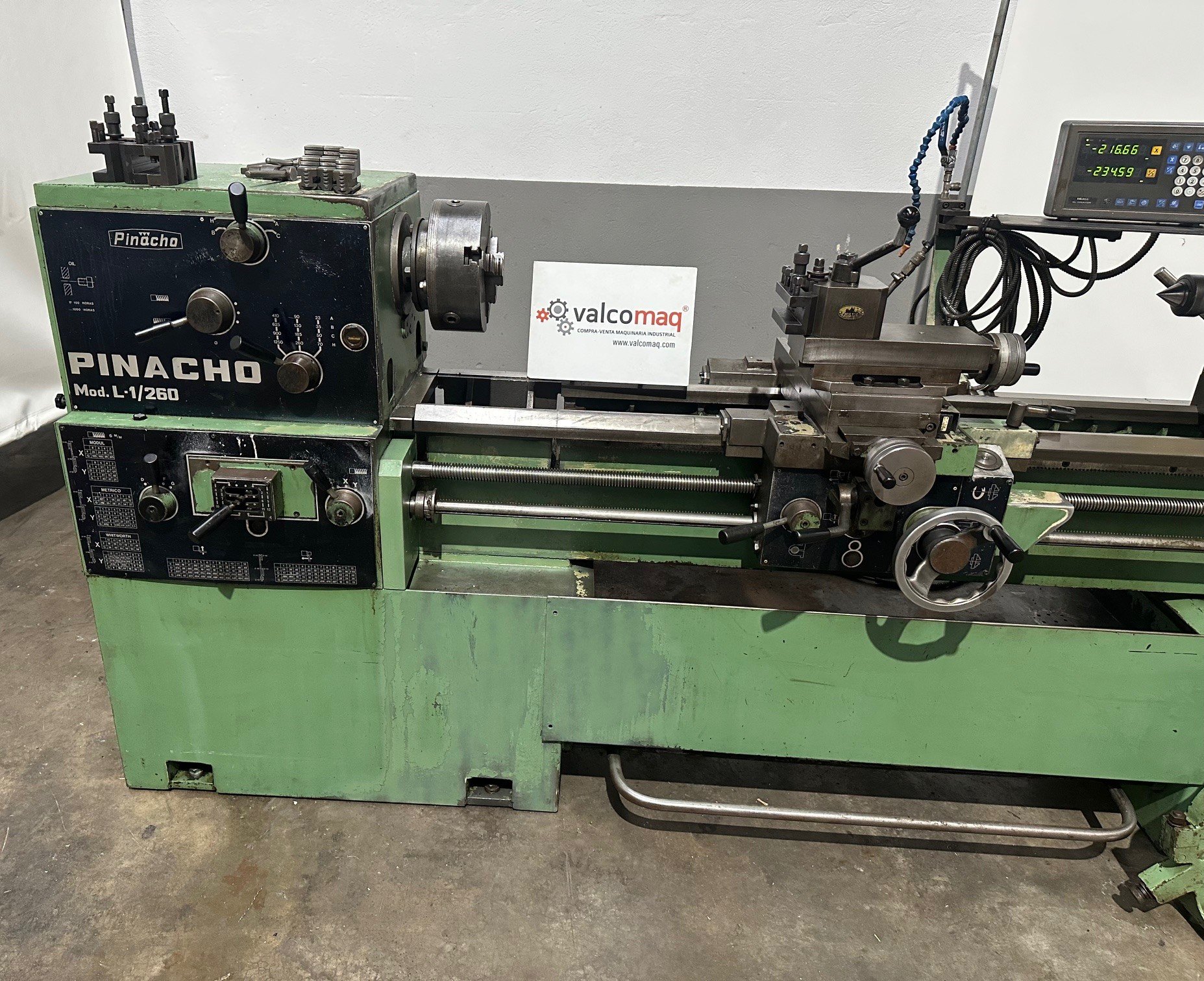 Torno Pinacho modelo L1/260 de 1600mts entre puntos ,con visualizador ...