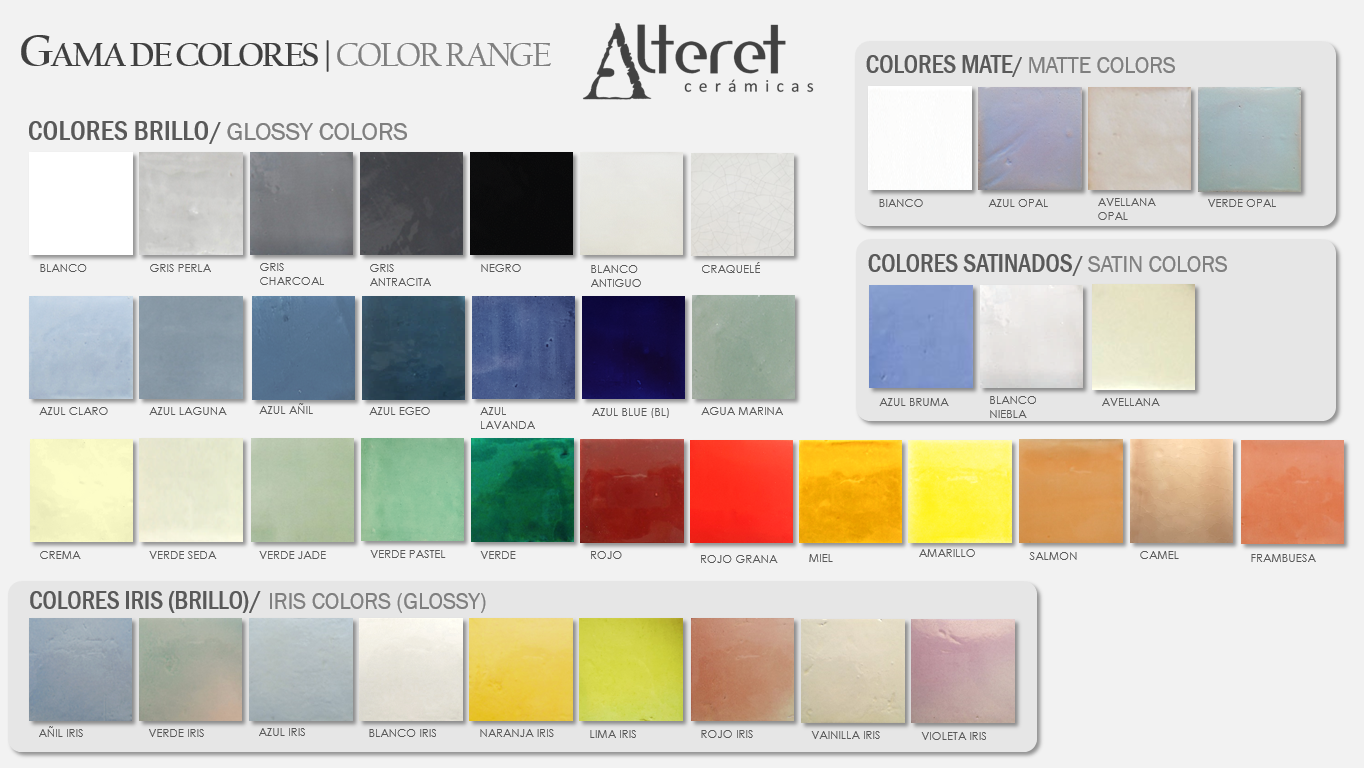 GAMA DE COLORES :: REVESTIMIENTOS DE CERÁMICA :: Ateret Cerámicas ...