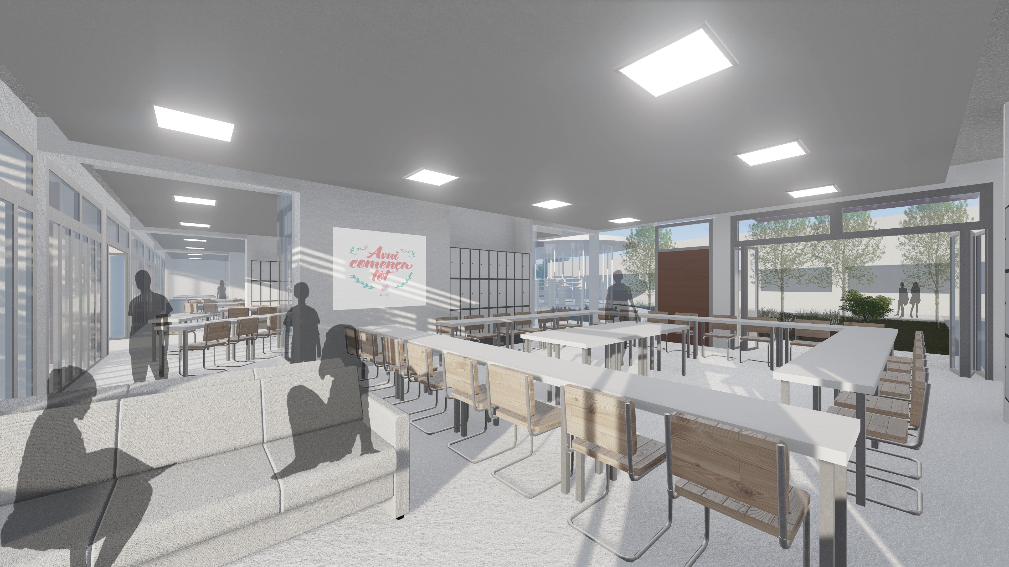 Escola Gavina. Ala de secundaria biblioteca