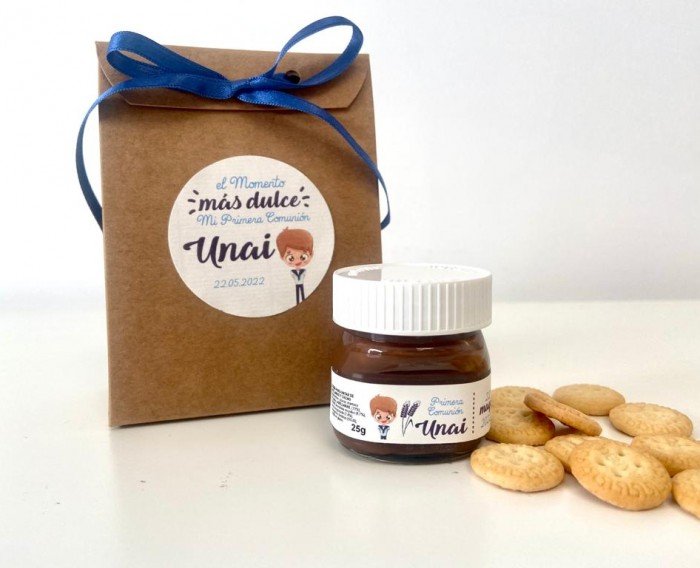Mini bote de nutella comunión :: detalles & regalos :: golosinas y ...