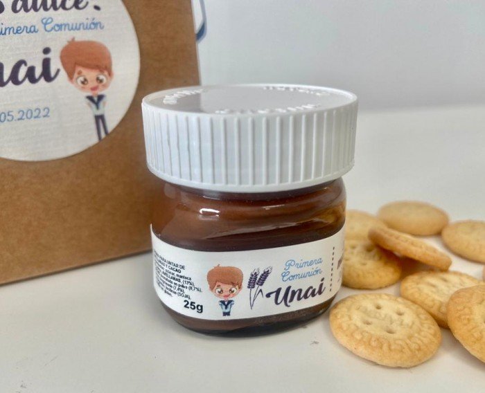 Mini bote de nutella comunión :: detalles & regalos :: golosinas y ...