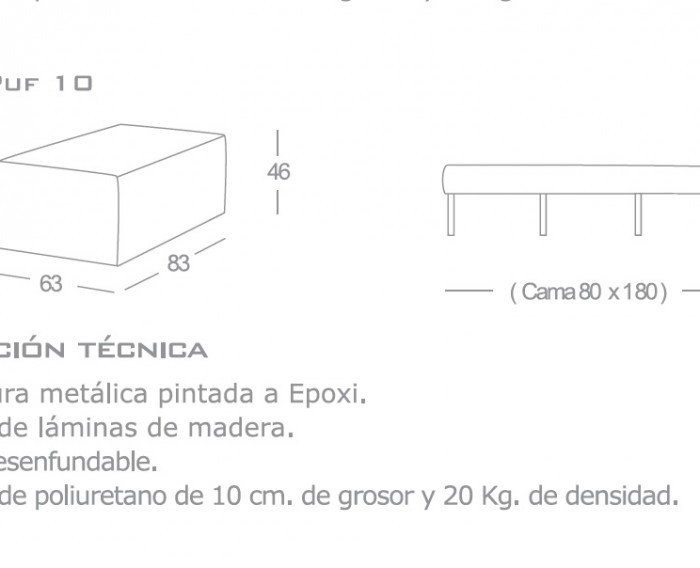 Puffs cama, puffs cama plegables, Tienda Muebles Valencia